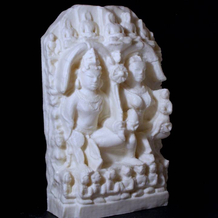 3D Printable Sitting Jain Yashka and Yakshini by Scan The World