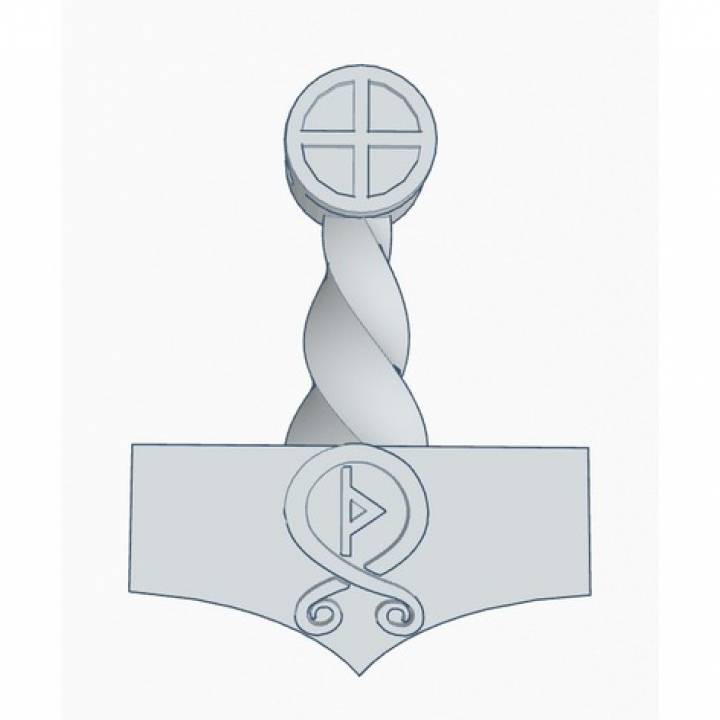 3D Printable Mjolnir by Oskar Lorentzon