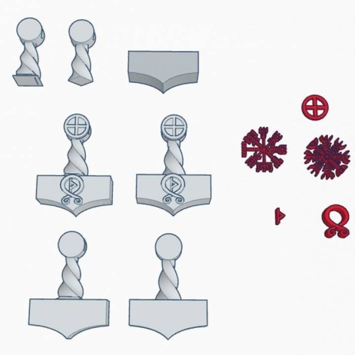 3D Printable Mjolnir by Oskar Lorentzon