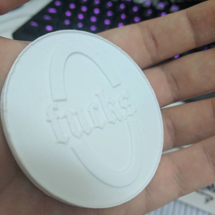 3D Printable zero f*cks given coin by AlAli