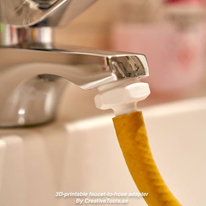 3D Printable 3D-printable faucet-to-hose adapter by CreativeTools.se