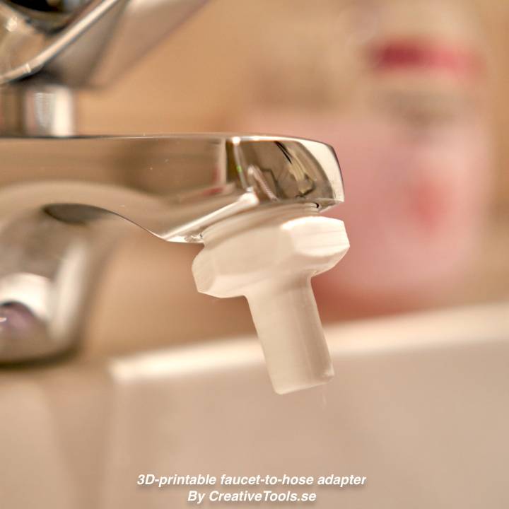 3D Printable 3D-printable faucet-to-hose adapter by CreativeTools.se