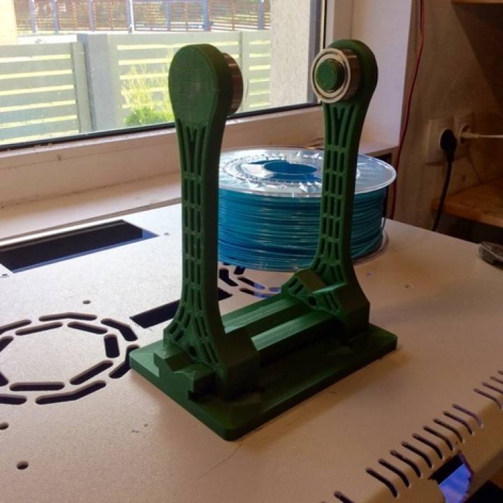 3D Printable Art Deco Style Spool Holder With Bearings by Janis Jakaitis