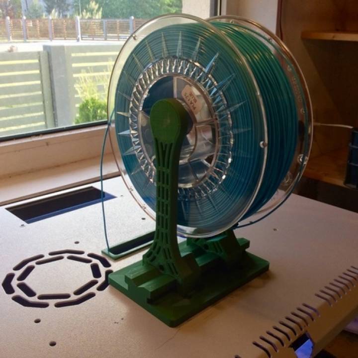 3D Printable Art Deco Style Spool Holder With Bearings by Janis Jakaitis