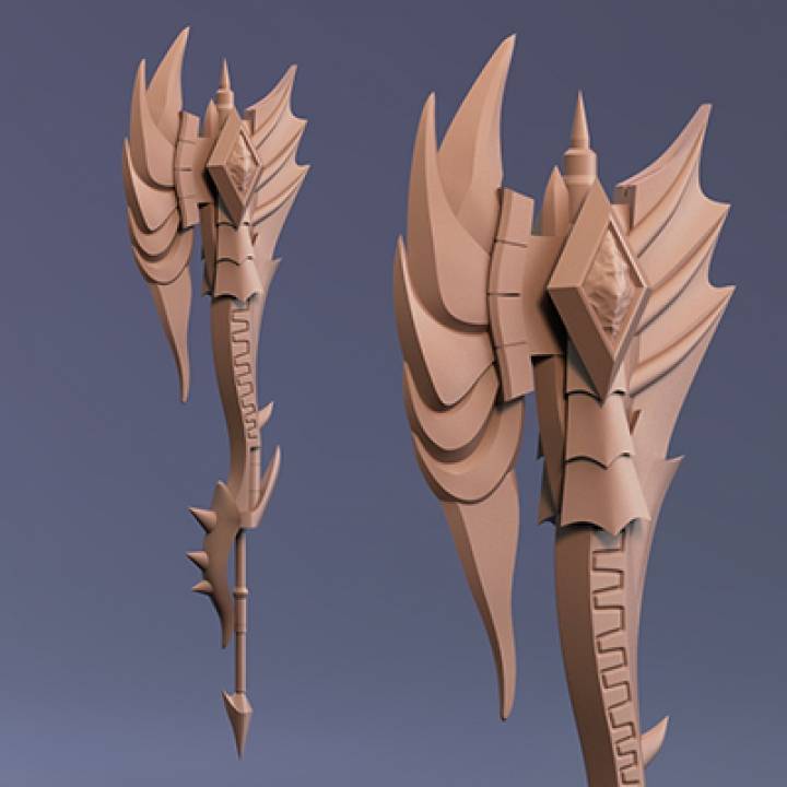 3D Printable Monster Hunter Voltaic Axe by Ben Deangelis