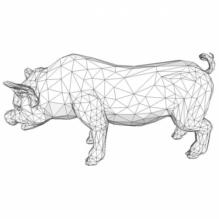 3D Printable pig low poly by philippe olkhovsky