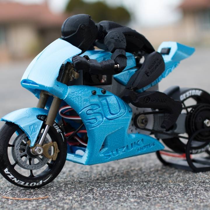 3D Printable 2016 Suzuki GSX-RR MotoGP RC Motorcycle by Brett Turnage