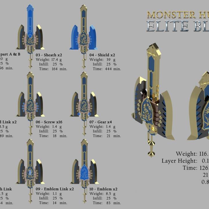 3D Printable Monster Hunter - Elite Blade by Abdullah Masri