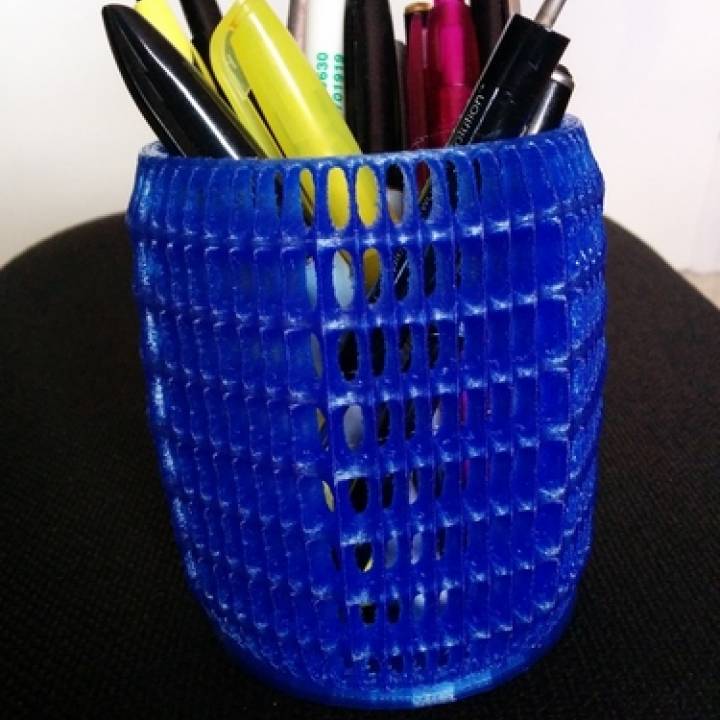 3D Printable Pen & Pencil Holder by Birk Binnard