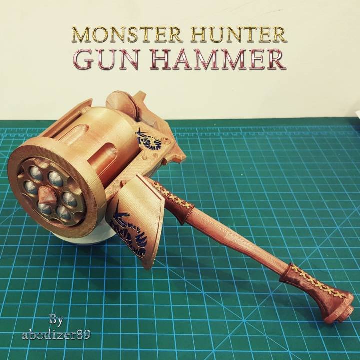3D Printable MONSTER HUNTER - GUN HAMMER by Abdullah Masri