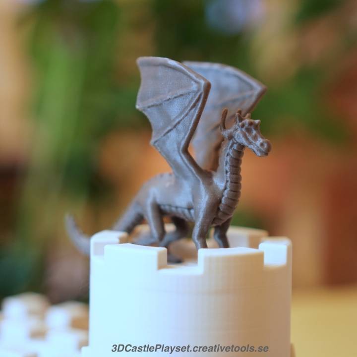 3D Printable The Dragon for 3D-printable Modular Castle Playset by ...