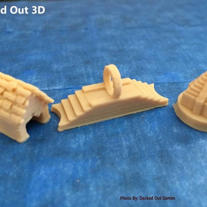 3D Printable Aztec/Inca Theme Player Set / Settlers of Catan by Adam S