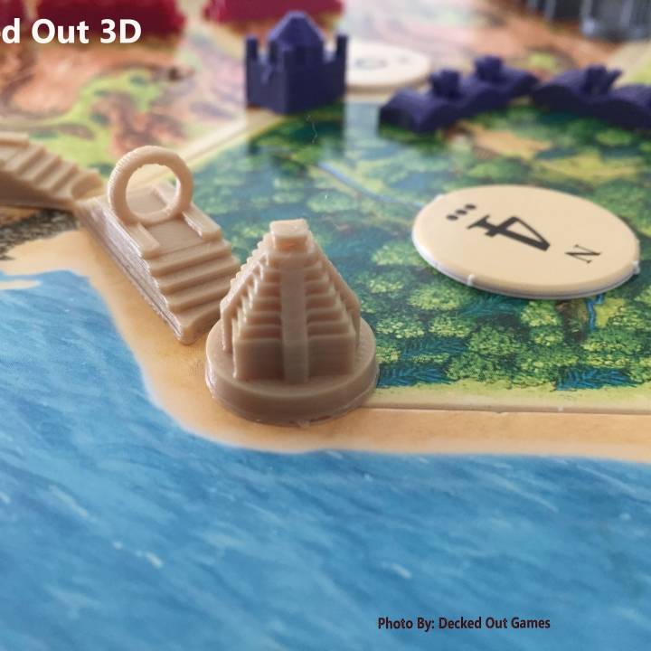 3D Printable Aztec/Inca Theme Player Set / Settlers of Catan by Adam S