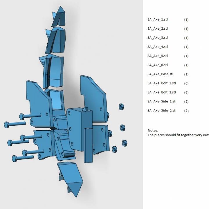 3D Printable Monster Hunter - Working Switch Axe by Appshard