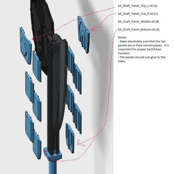 3D Printable Monster Hunter - Working Switch Axe by Appshard