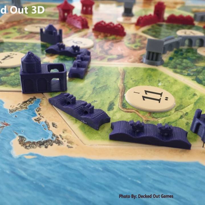 3D Printable Ottoman Theme Player Set / Settlers of Catan by Adam S
