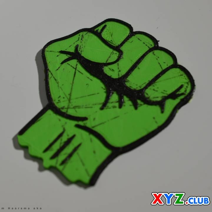 3D Printable "Fist!" Sticker Decal Stamp Dual Color by Wim Haarsma