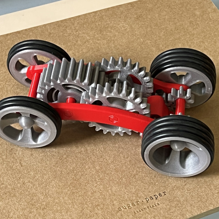 3D Print of Tabletop Tri-Mode Spring Motor Rolling Chassis by jmprint5
