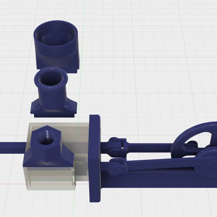 3D Printable Single Cylinder Air Engine by Greg Zumwalt