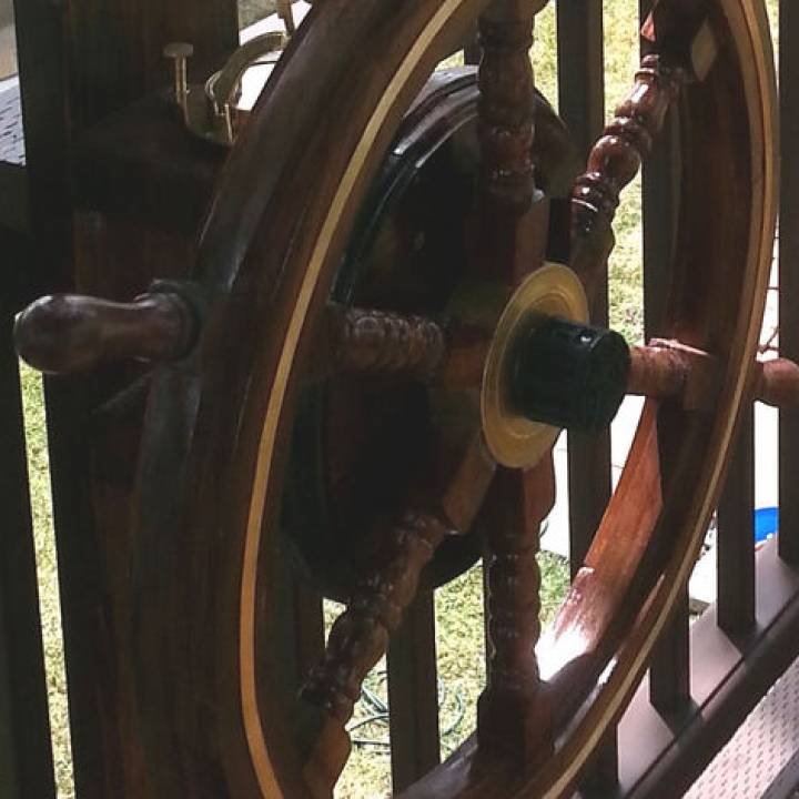 3D Printable Pirate's Ship Wheel Hub by Henry Arnold