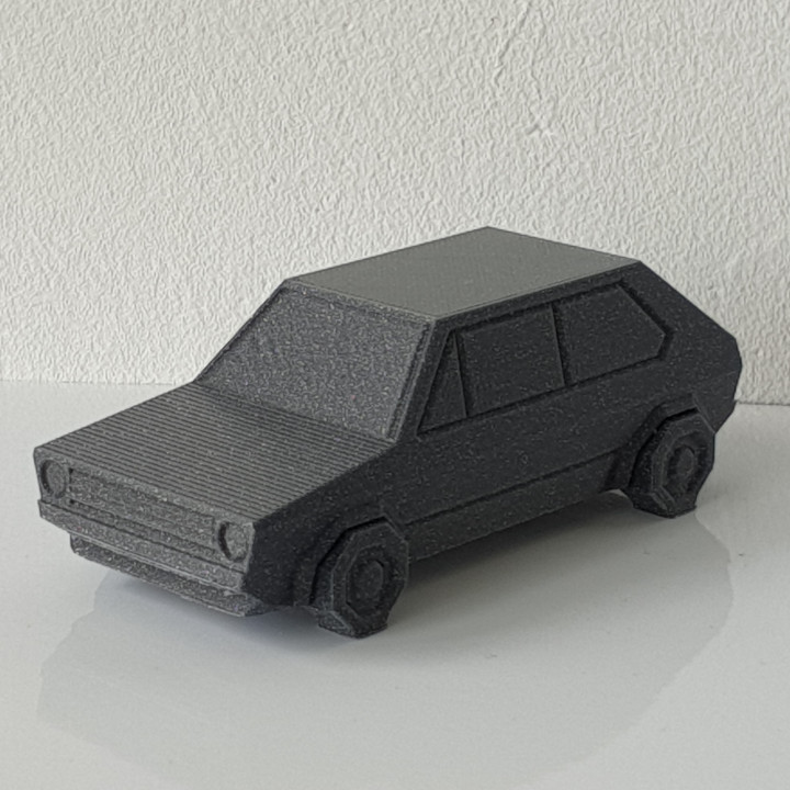 3D Print of Volkswagen Golf GTI - Low Poly Miniature by Slimprint