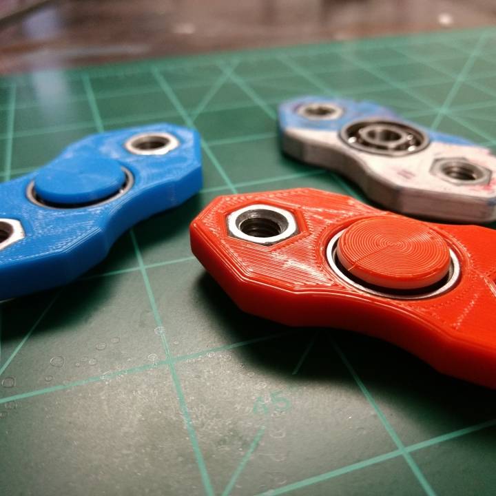 3D Printable Hex Nut Fidget Spinner by Matt Kerekanich