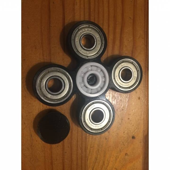 3D Printable Quad bar fidget with caps , EDC Spinner by Steve5092
