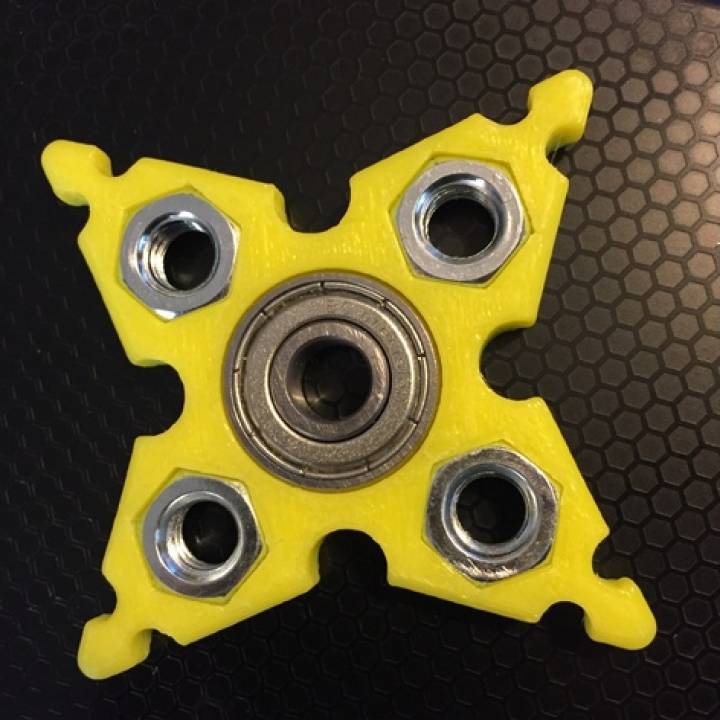3D Printable Customizable Ninja Star (Snowflake?) Hex Nut Fidget ...