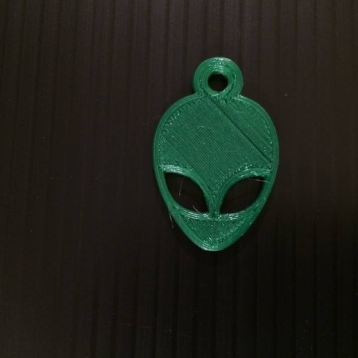 3D Printable Alien Head Keychain by fractalnoise