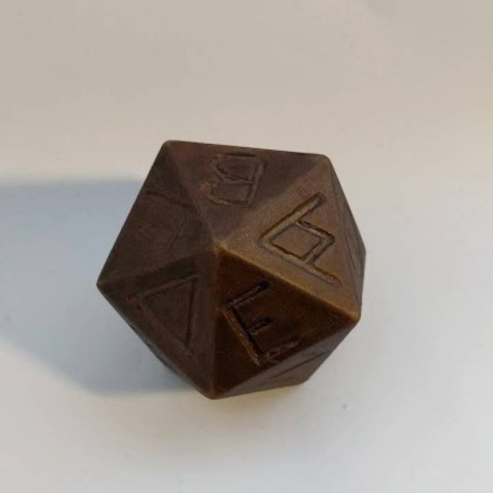 3D Printable Greek D20 dice by Jukka Seppänen