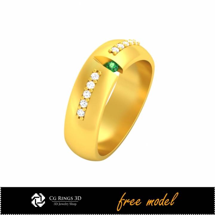 3D Printable 3D CAD Wedding Ring - Free 3D Model by Cg Rings 3D
