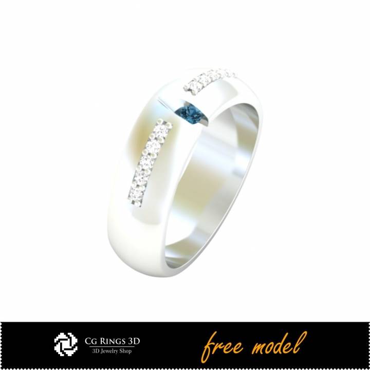 3D Printable 3D CAD Wedding Ring - Free 3D Model by Cg Rings 3D