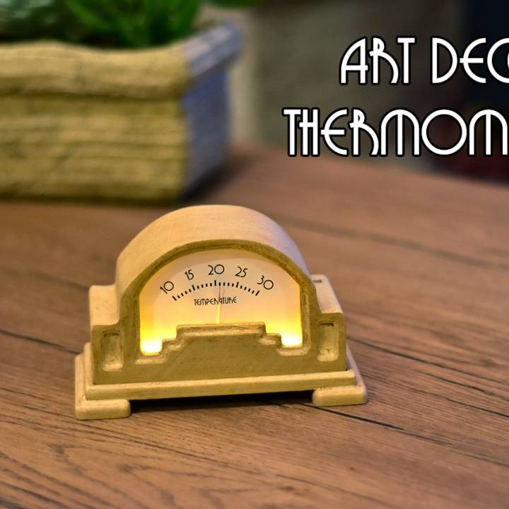 3D Printable Art Deco Thermometer using Arduino by Nick Koumaris
