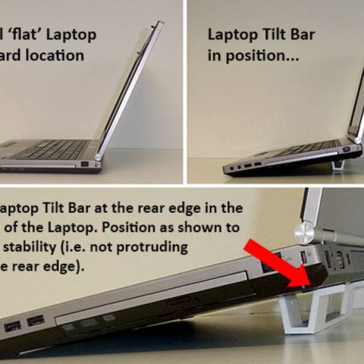 3D Printable "Tilt Bar" Angles Laptop Keyboards For Improved Comfort ...