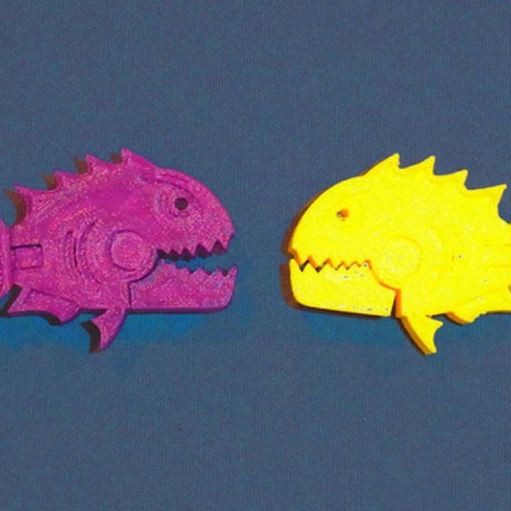 3D Printable Attack of the Pianha's... Piranha fish with moving jaw and ...