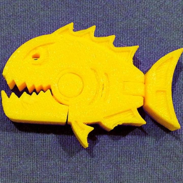 3D Printable Attack of the Pianha's... Piranha fish with moving jaw and ...