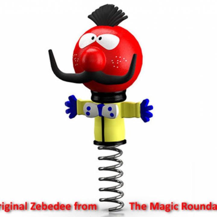 3D Printable Zebedee - From The Magic Roundabout (Wobbles on the spring ...