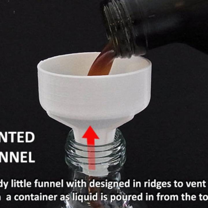 3D Printable Vented Funnel by Muzz64