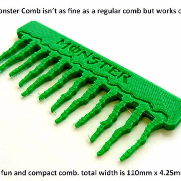3D Printable 'Monster' Comb by Muzz64