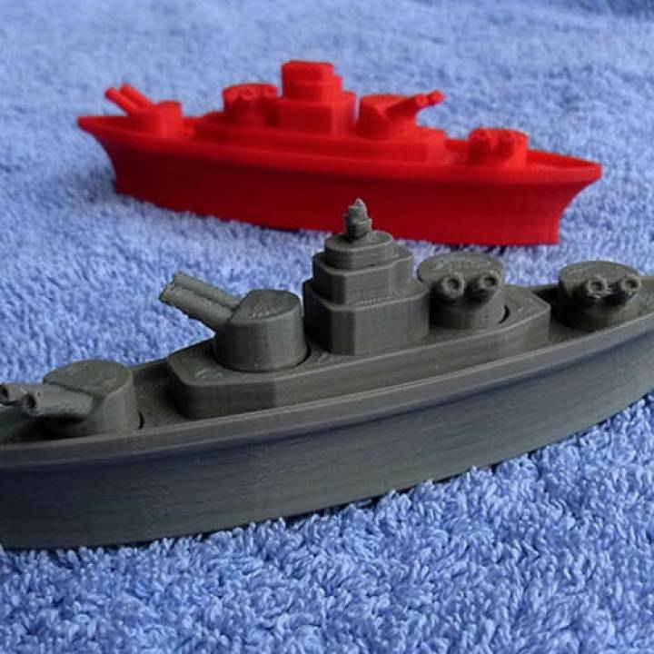 3D Printable BATTLESHIPS - With Rotating Gun Turrets (No Support ...