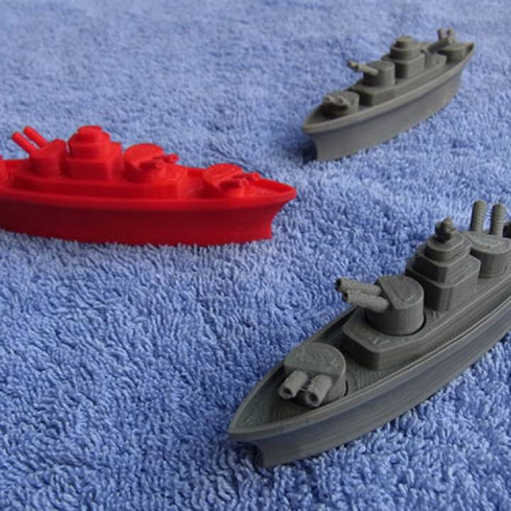 3D Printable BATTLESHIPS - With Rotating Gun Turrets (No Support ...