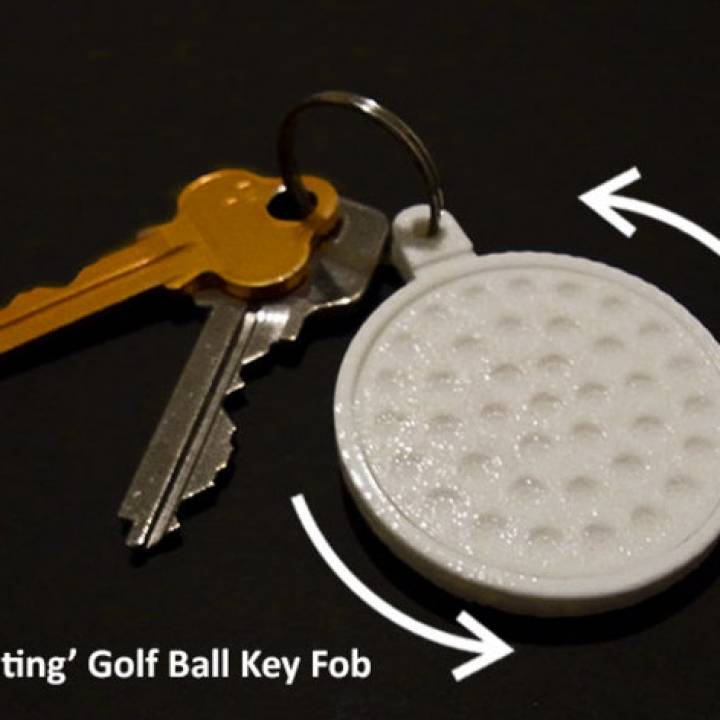 3D Printable 'Rotating' Golf Ball Key Fob by Muzz64