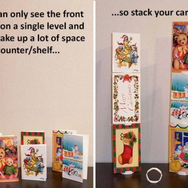 3D Printable 'Card Stacker'... Stacks Your Greeting Cards! by Muzz64
