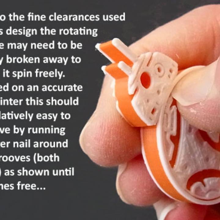 3D Printable Rotating BB8 Droid And BB8 Key Fob by Muzz64