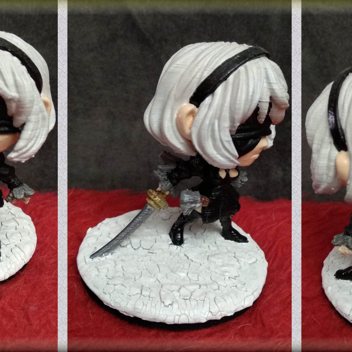 3D Print of 2B miniature by Zeblutch