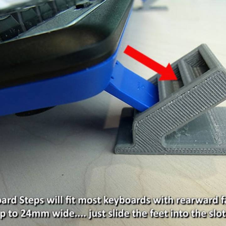 3D Printable Keyboard Steps - Adjust The Angle Of Computer Keyboards by ...