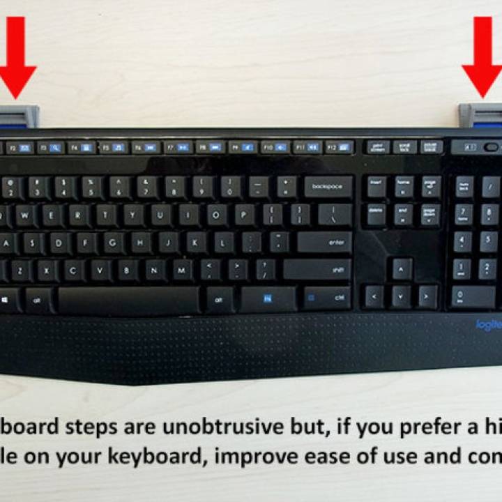 3D Printable Keyboard Steps - Adjust The Angle Of Computer Keyboards by ...