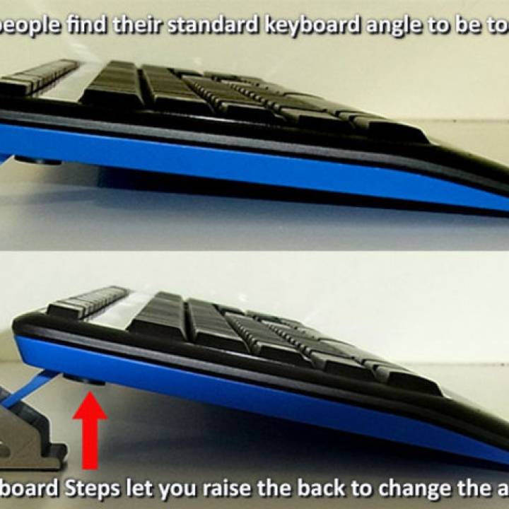 3D Printable Keyboard Steps - Adjust The Angle Of Computer Keyboards by ...