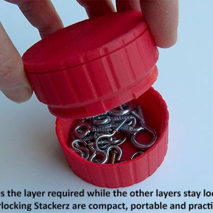 3D Printable Ribbed Sidewall Interlocking Stackerz by Muzz64