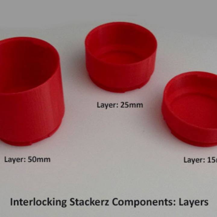 3D Printable Ribbed Sidewall Interlocking Stackerz by Muzz64